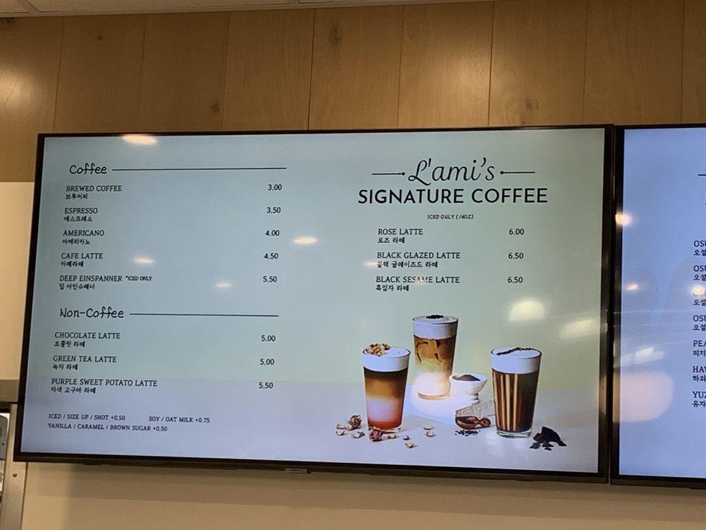 Menu at L'AMI Bakery & Cafe, Pearl City