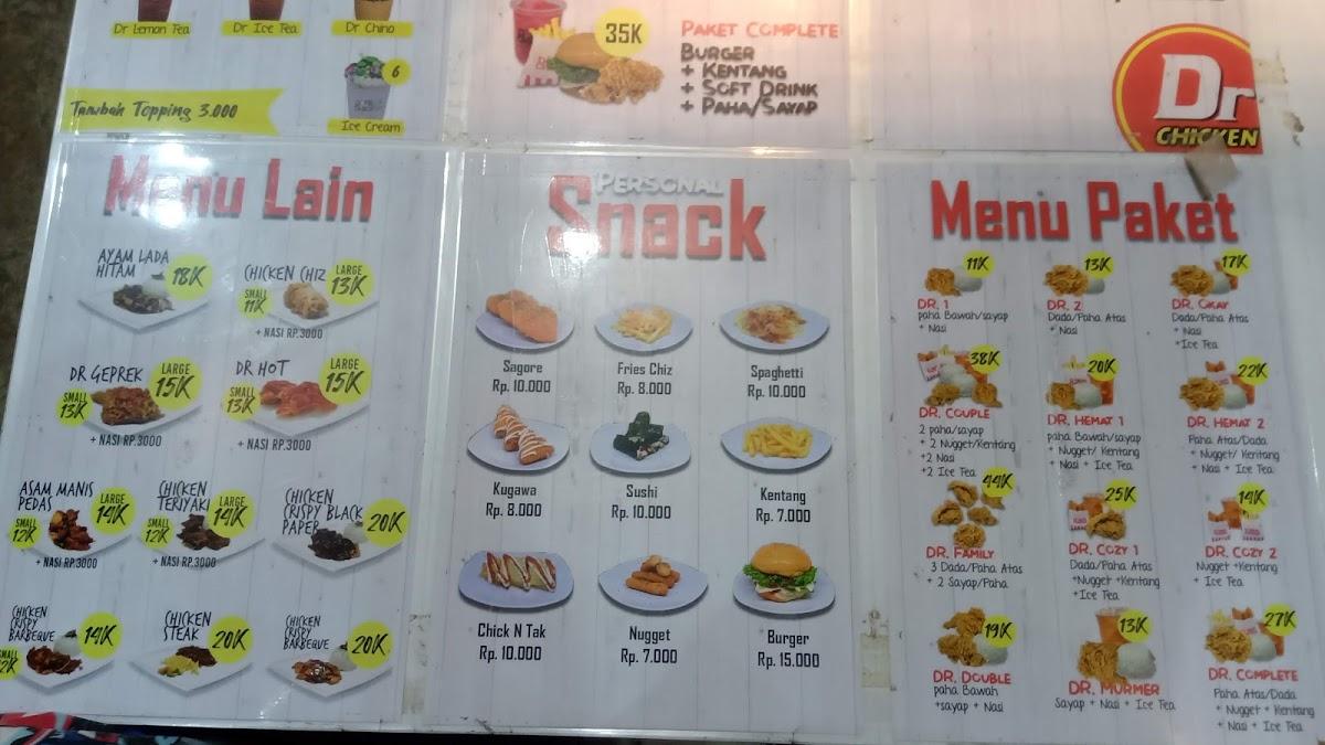 Menu at DR Chicken Gn Sindur restaurant, Cogreg