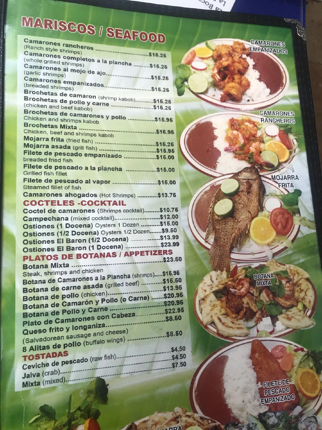 Menu at El Baron, Los Angeles, 4212 W Pico Blvd