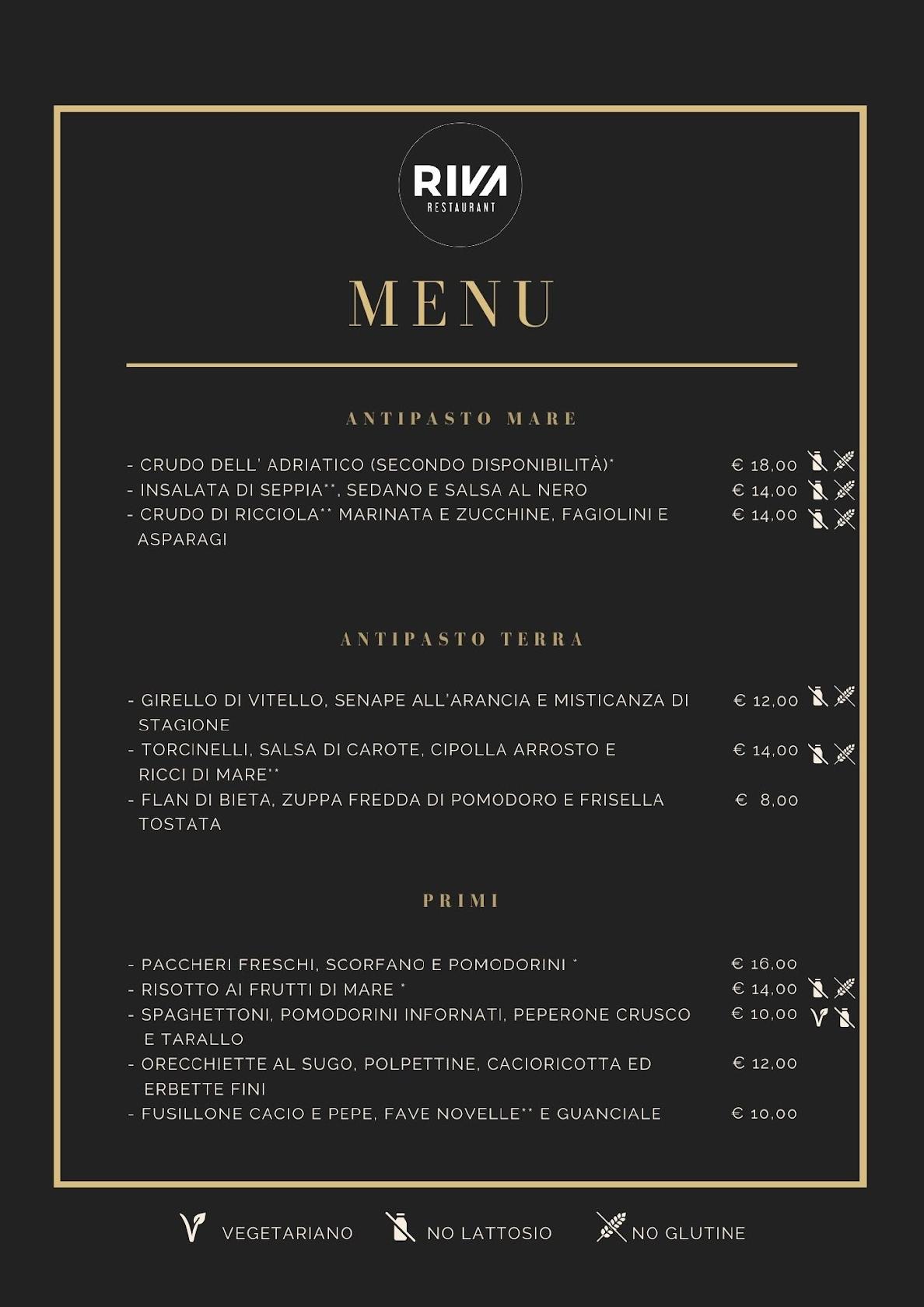 Menu da ADAGIO di Riva restaurant, Bari