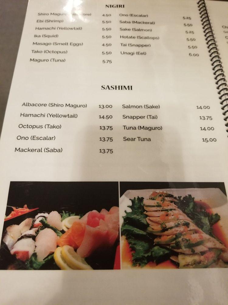 Menu at Shobu Japanese Cuisine restaurant, Fresno