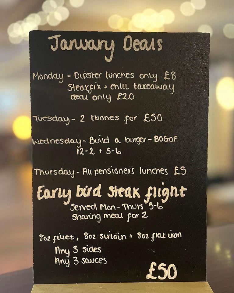 Menu at The Falcon Steakhouse, Wotton-under-Edge