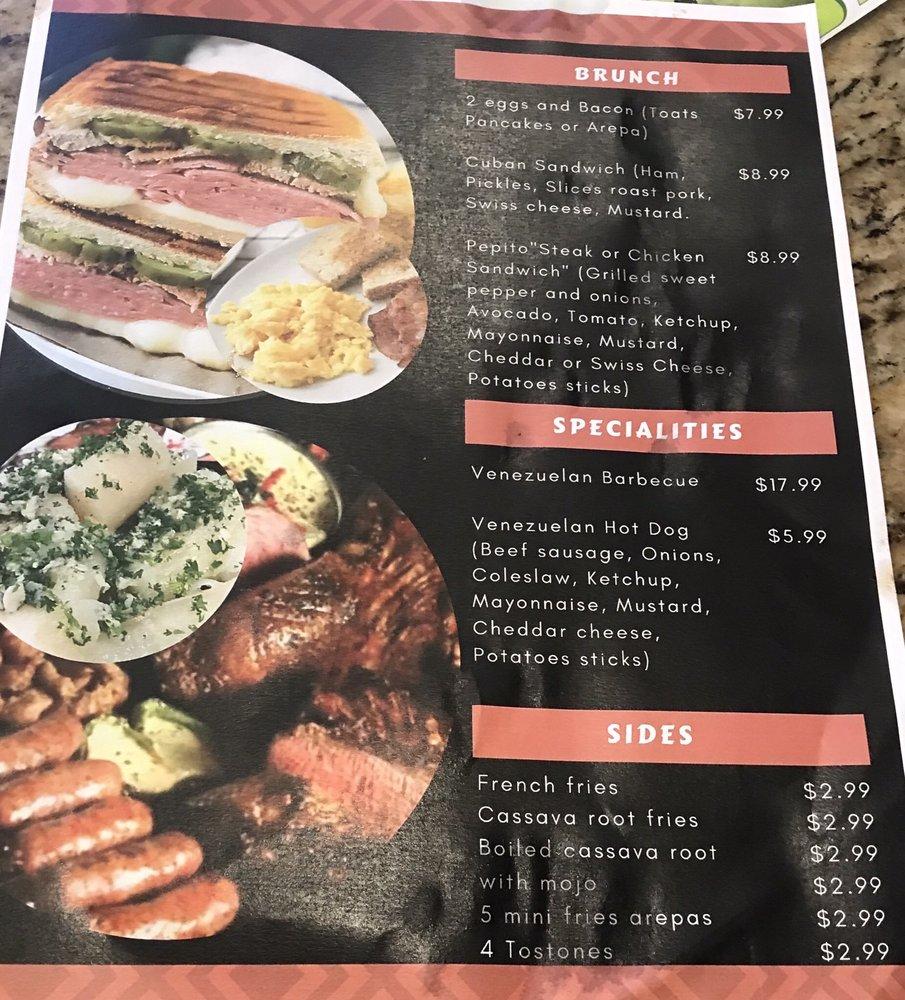 Menu at Arepa Mia Bar & Restaurant, Florida, Lutz