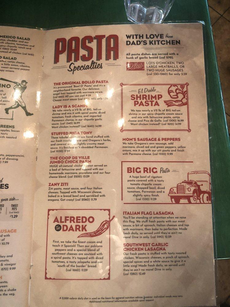 Menu at Oregano's pizzeria, Flagstaff, 980 N Country Club Dr
