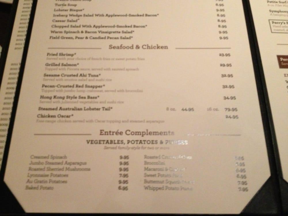 Menu at Perry's Steakhouse & Grille - Downtown Austin, Austin, 114 W 7th St