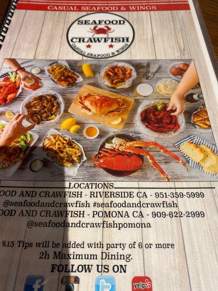 Menu at Seafood and Crawfish restaurant, Pomona