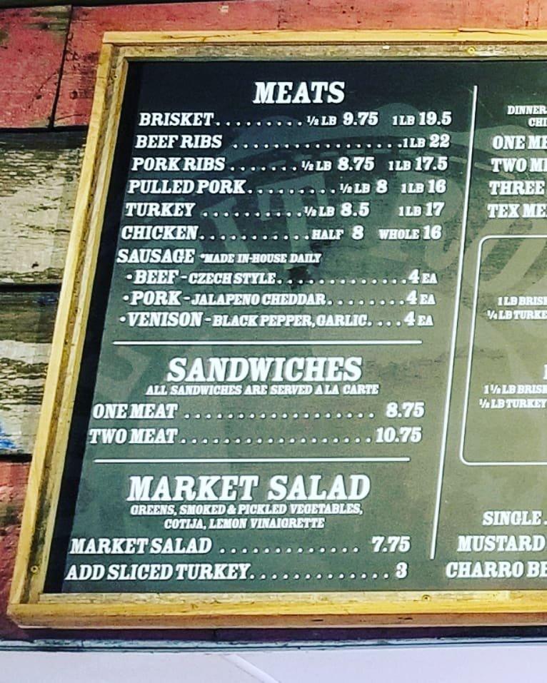 Menu at The Pit Room BBQ, Houston