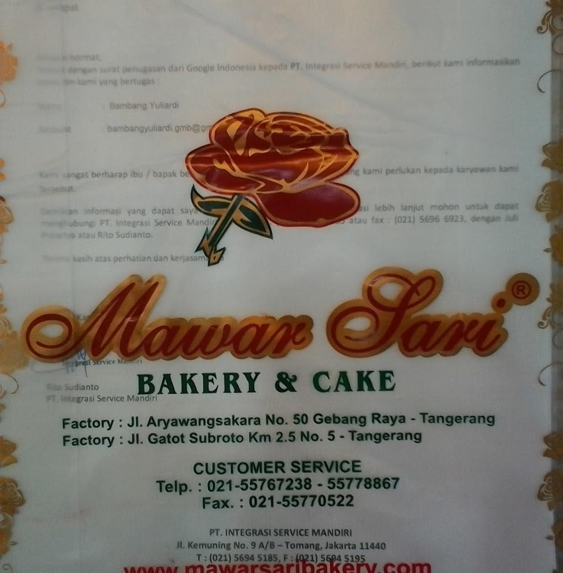 Menu at MAWAR SARI BAKERY, Cihuni, Ruko Glaze 2 Blok B No 25 Paramount ...