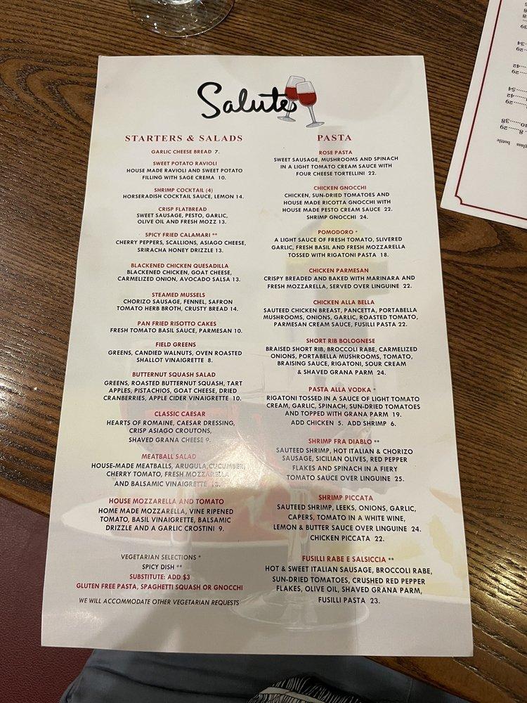 Menu at Salute pub & bar, Rocky Hill