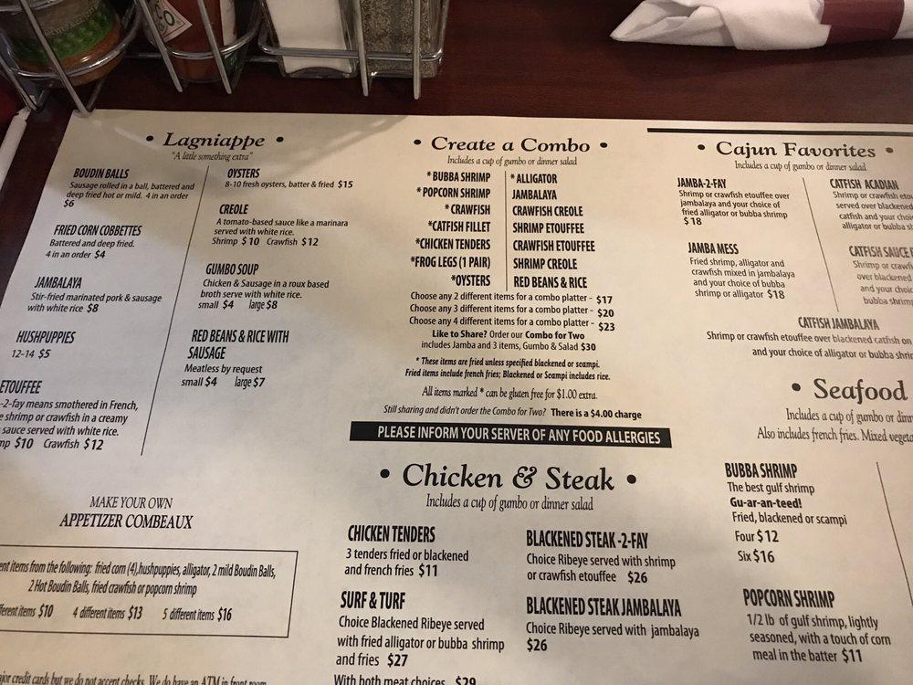 Menu at Cajun Connection restaurant, North Utica