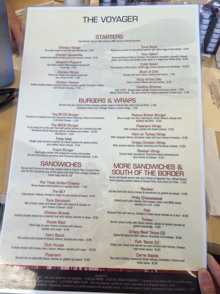 Menu at Voyager Restaurant, Mojave, Flight Line