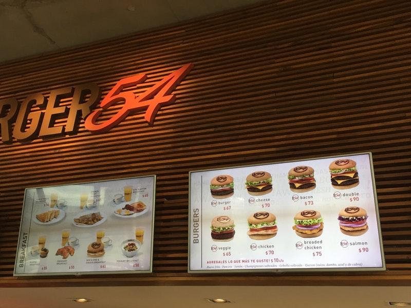 Menu at Burger 54 restaurant, Rincón de Milberg