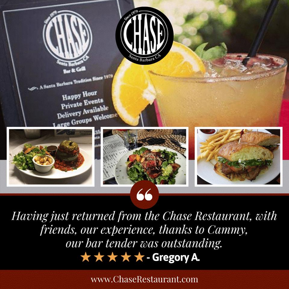 Carta de Chase Restaurant and Lounge, Santa Barbara