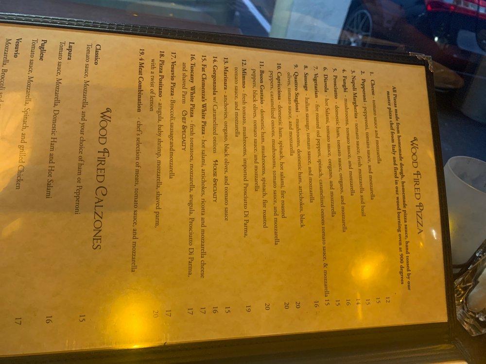 Menu at Fat Clemenza's pizzeria, Miramar Beach