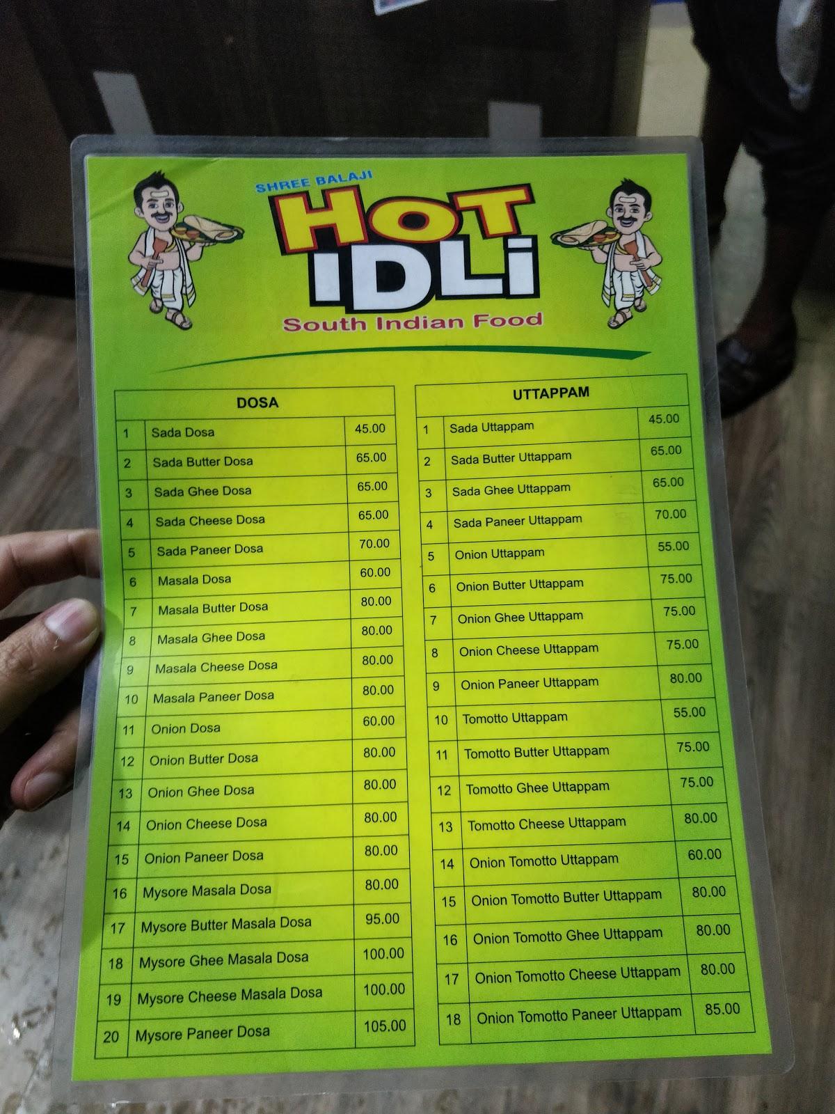 Menu at Hot Idli, Navi Mumbai, 3