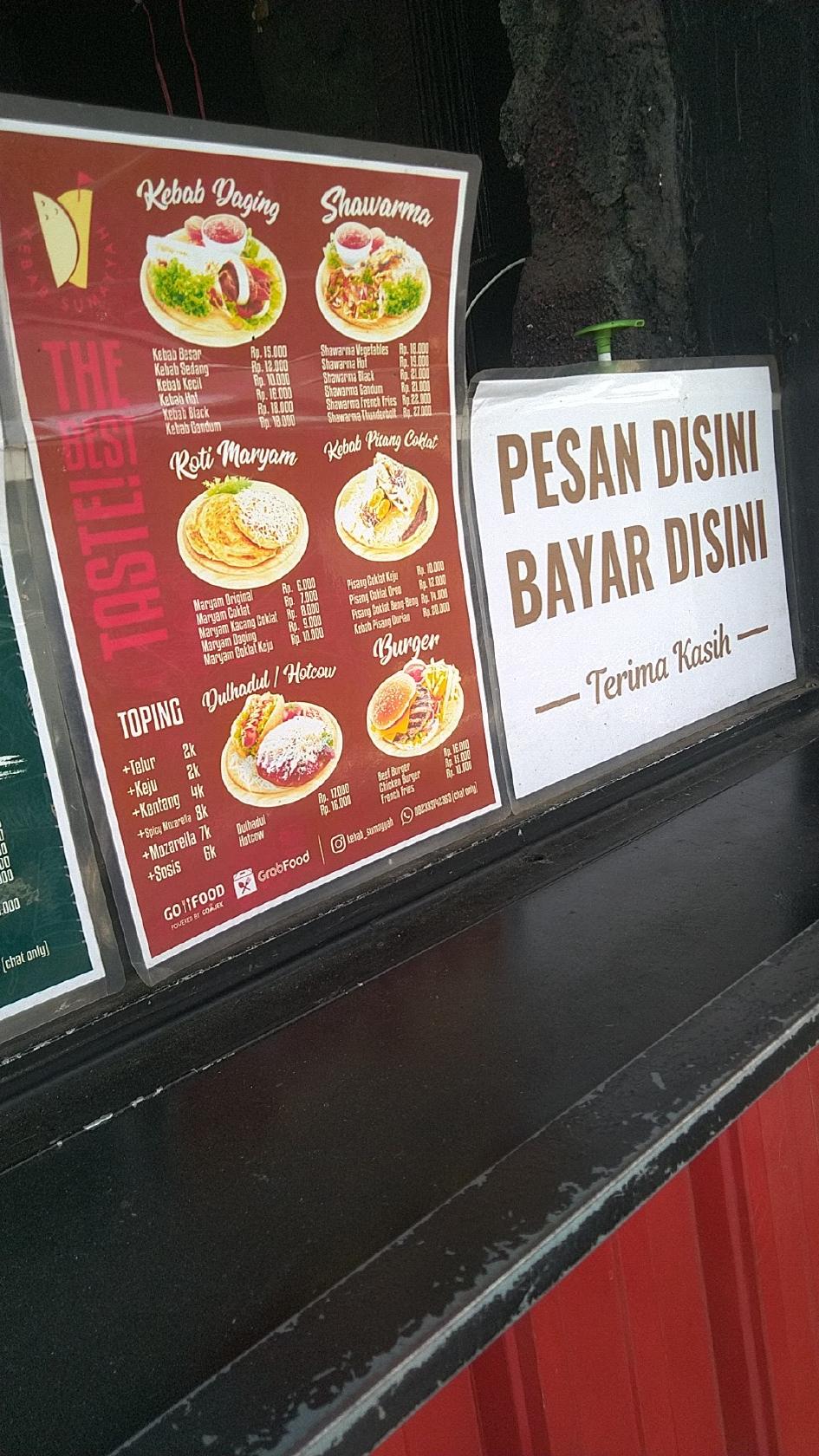 Menu at Kebab Sumayyah, Pajagalan