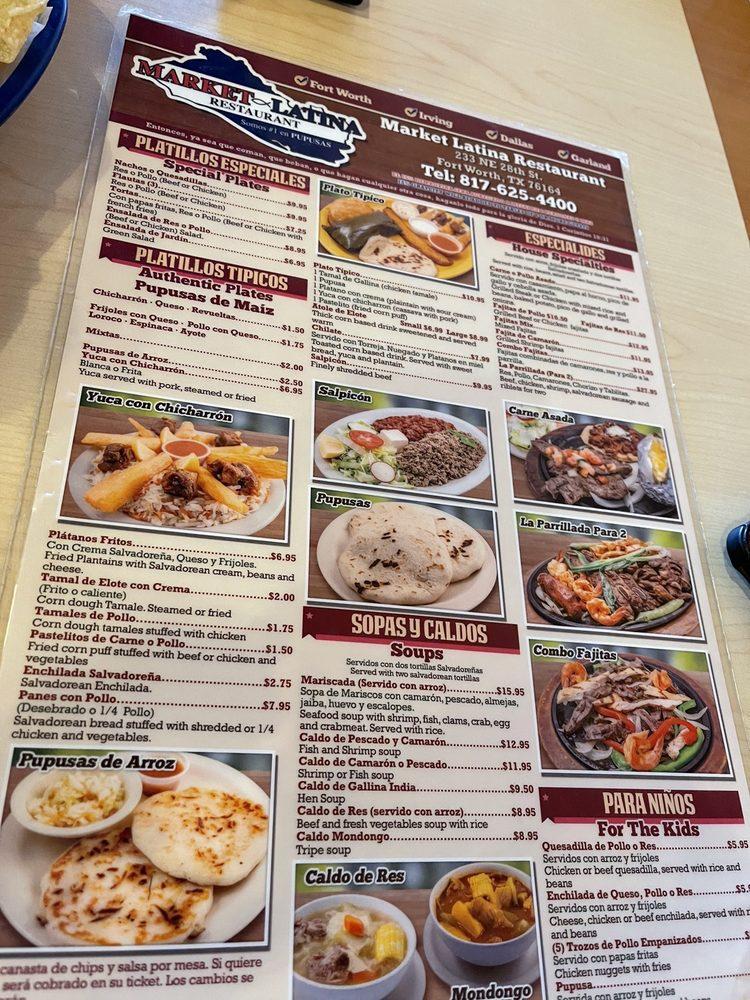 Menu at Market Latina restaurant, Fort Worth, 233 NE 28th St