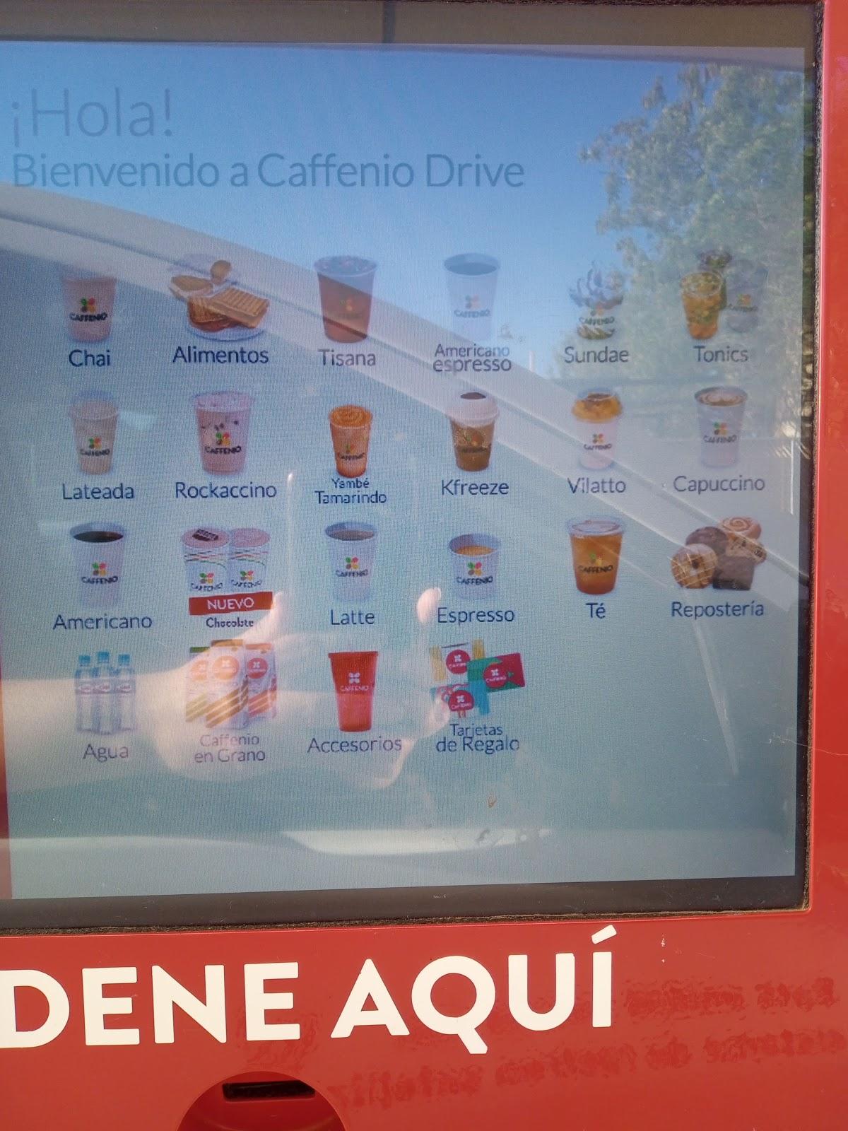 Carta de cafetería CAFFENIO Camino del seri, Hermosillo