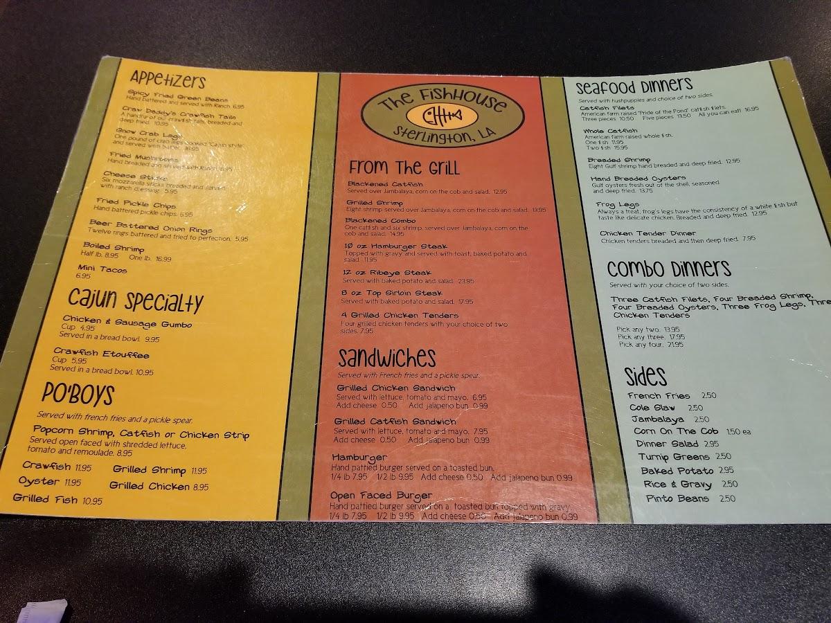 Menu at The Fish House restaurant, Monroe, 8823 US-165 #6