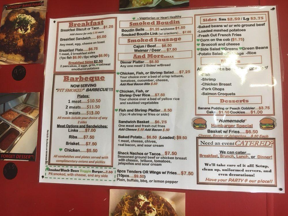 Menu at The Shack BBQ, Houston, Reed Rd