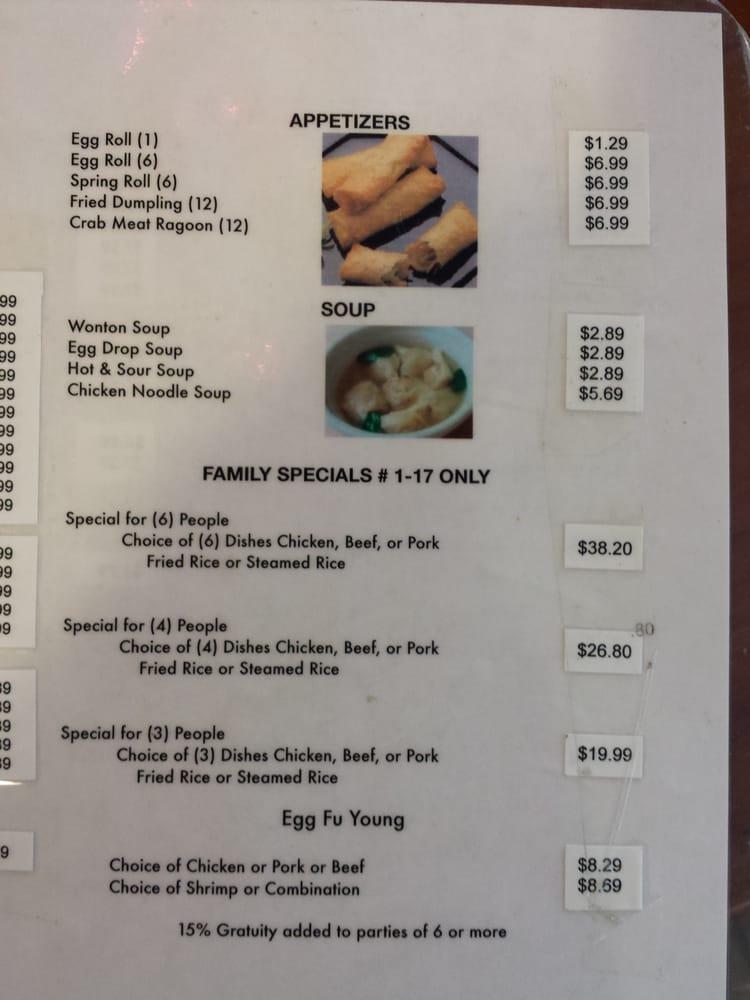 Menu at April's Chinese Restaurant, San Antonio