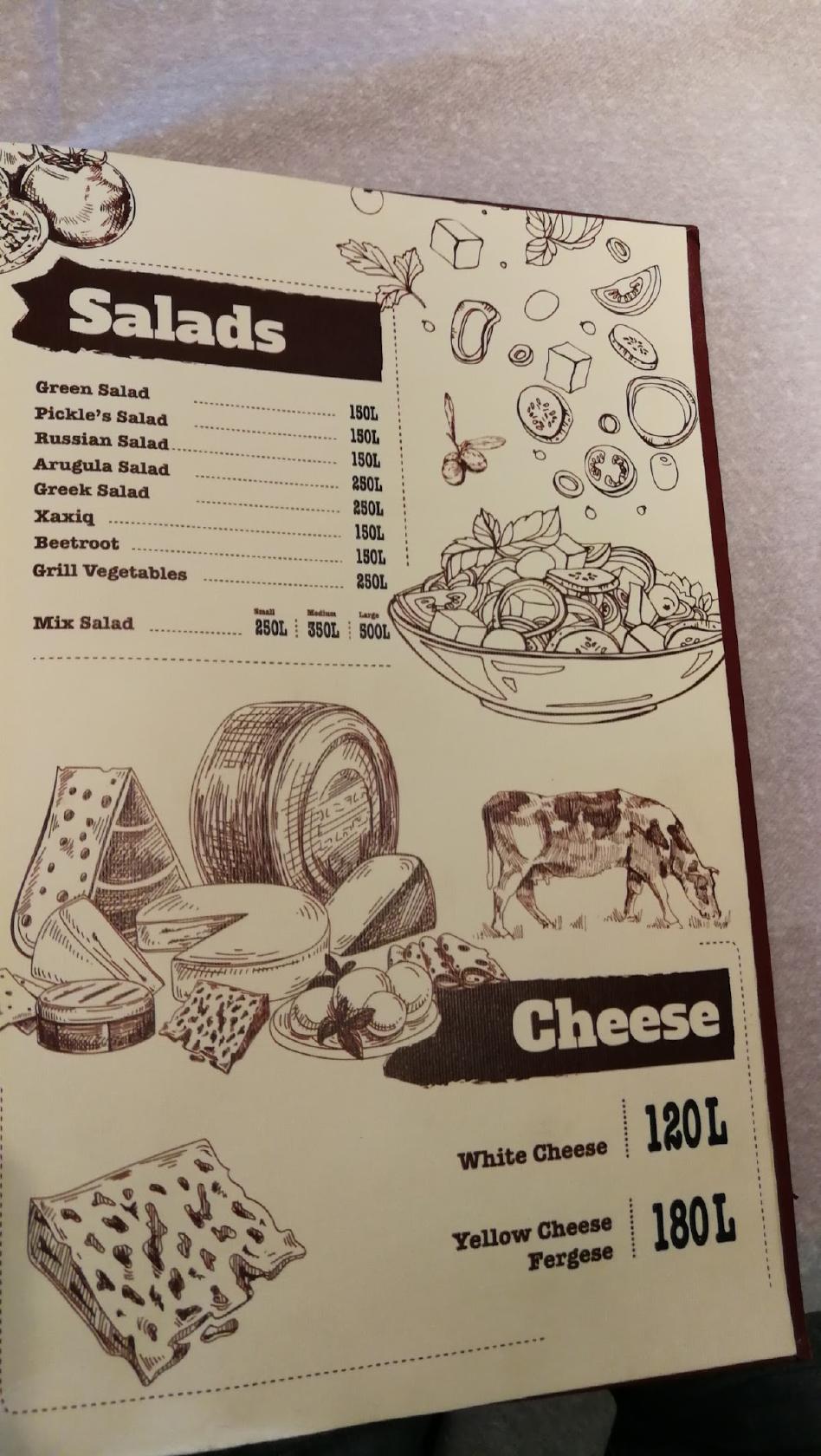 Menu at Petro restaurant, Tirana, 8RH6+584