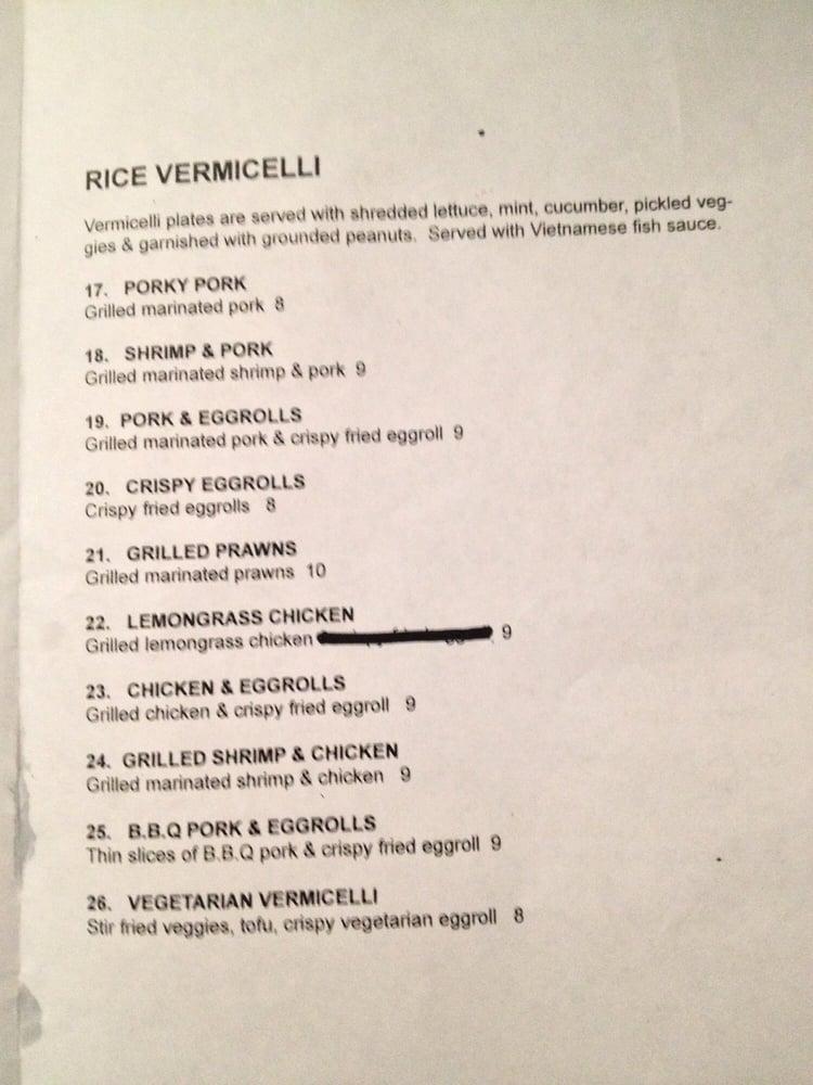 Menu at Pho Spot restaurant, San Jose, Blossom Hill Rd