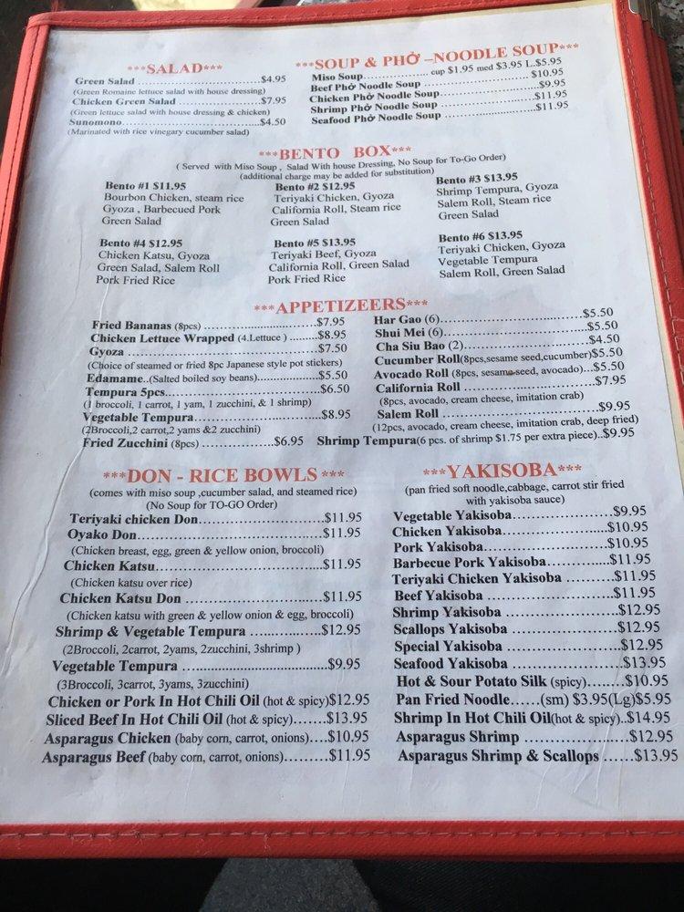 Menu at Lee's Chinese Restaurant, Lincoln City