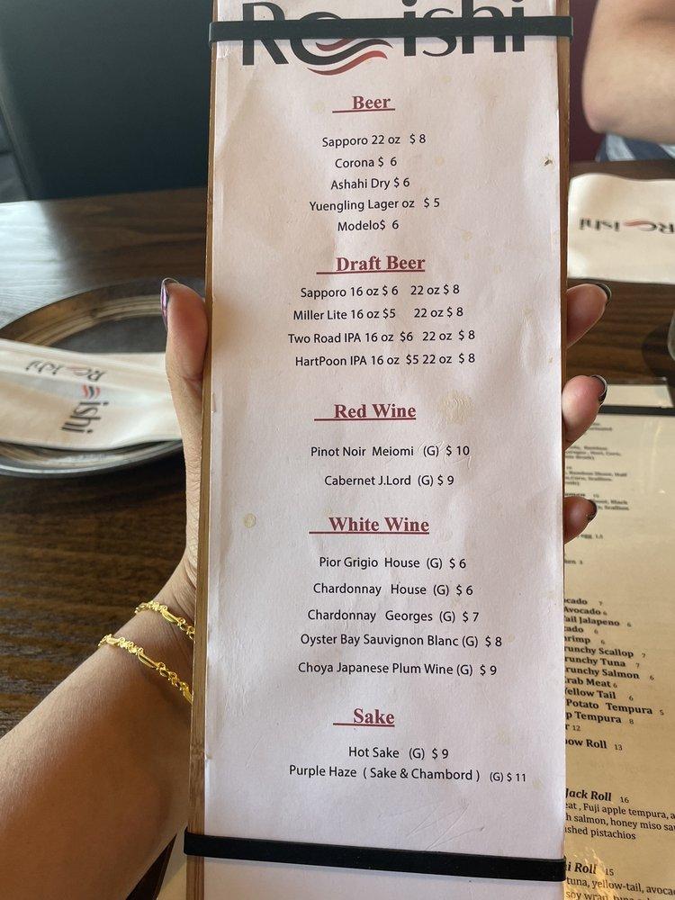 Menu at Roishi restaurant, Hamden