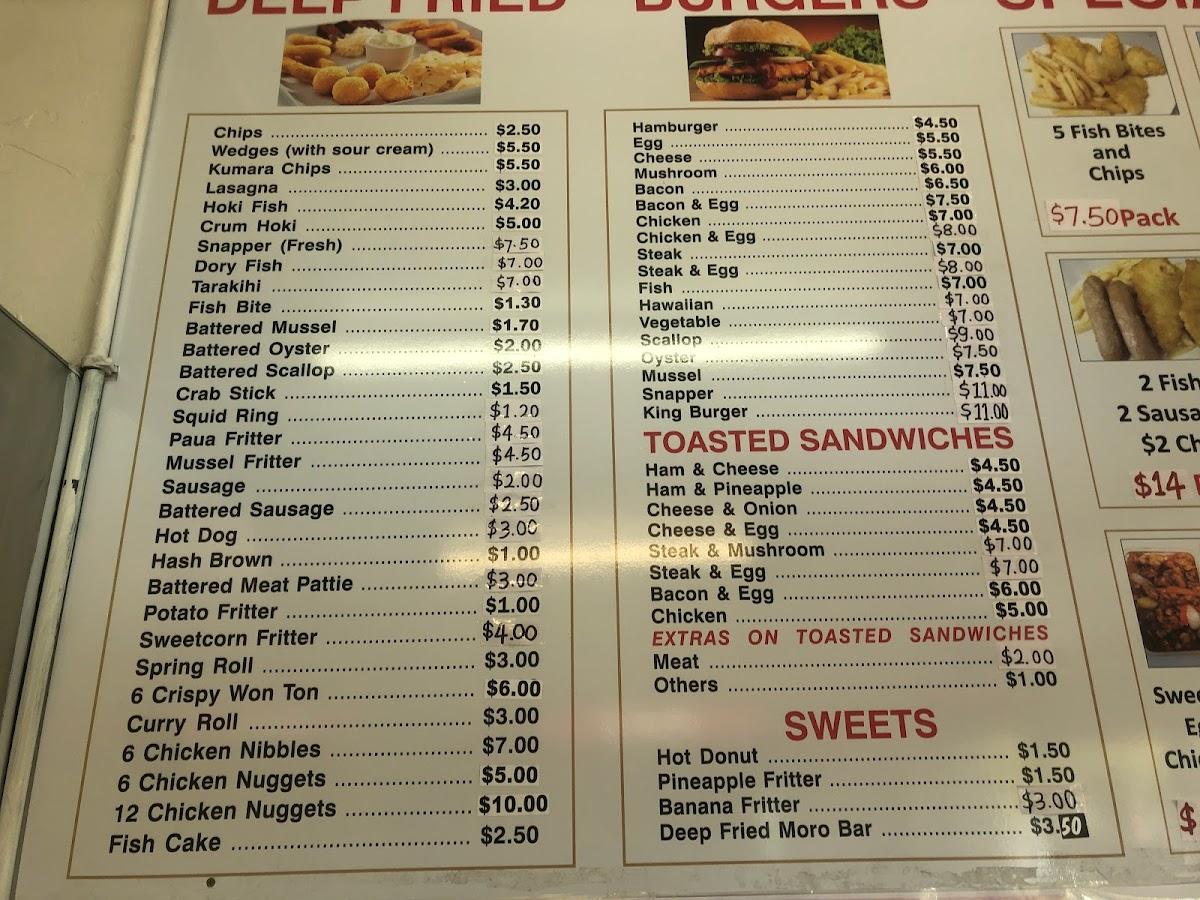 Menu at Whau Valley Fish & Chips and Chinese Takeaway Shop restaurant ...