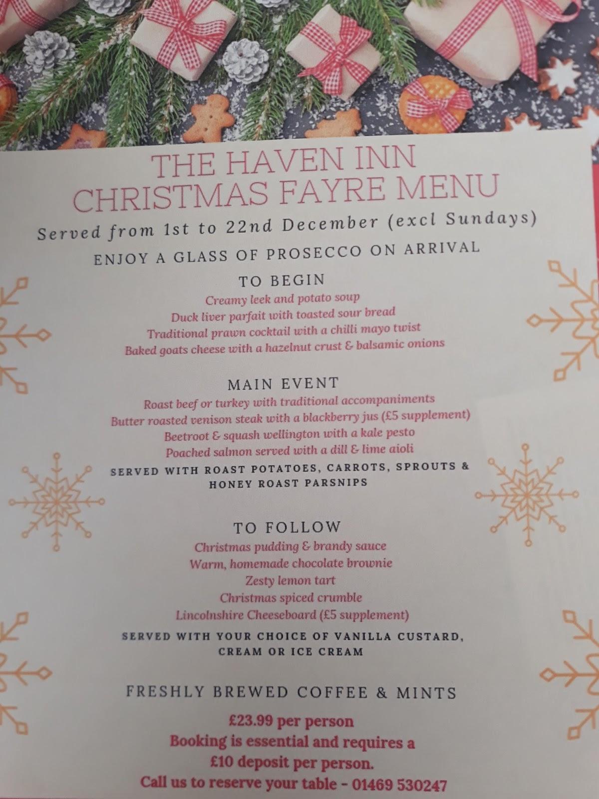 Menu at Haven Inn pub & bar, Barrow upon Humber