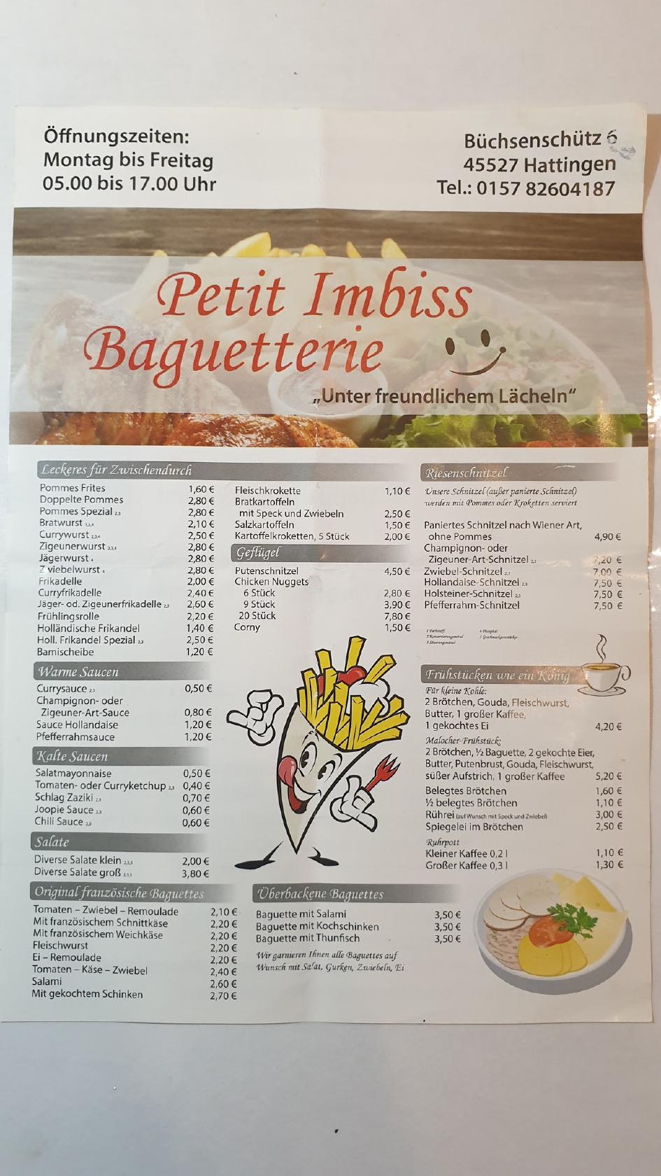 Speisekarte von Petit Imbiss pub & Bar, Hattingen