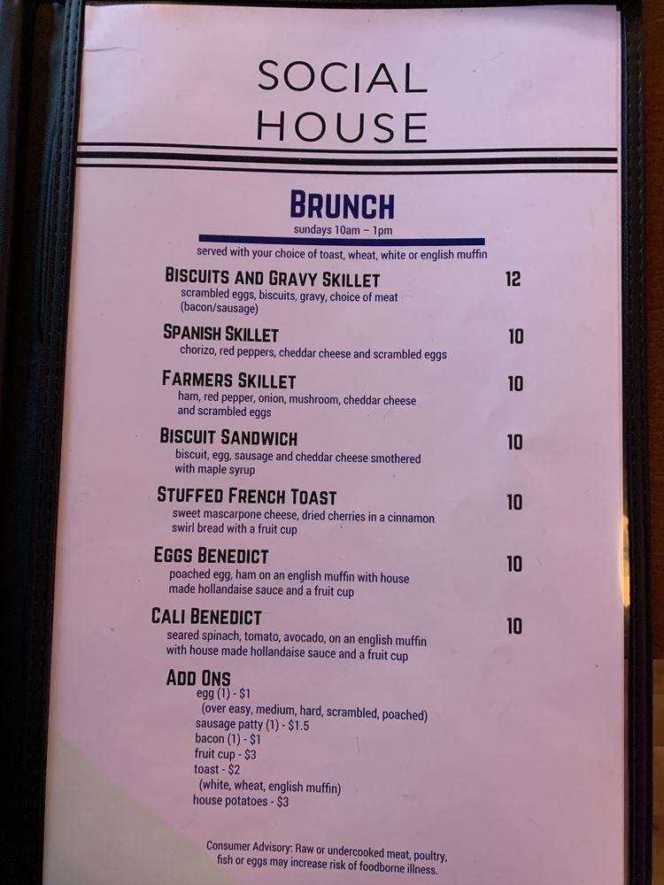 Menu at Social House Kitchen and Bar, Grand Rapids