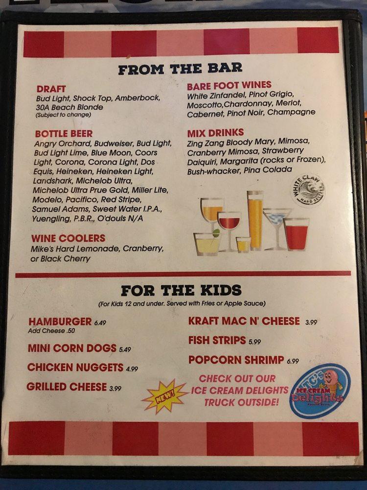 Menu at TC's Front Porch pub & bar, Navarre