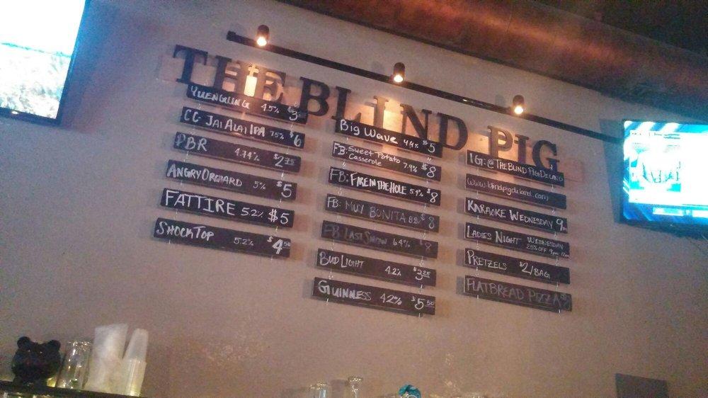 Menu at The Blind Pig pub & bar, DeLand