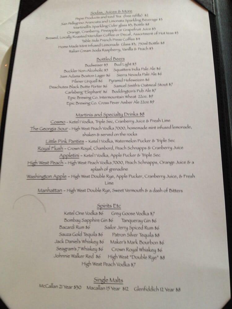 Menu at The Wild Rose pub & bar, South Jordan