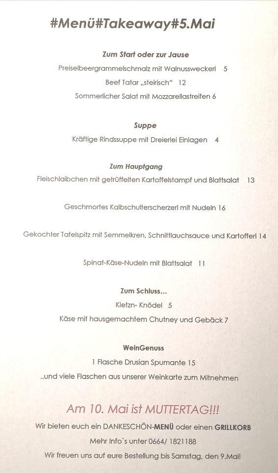 Menu at Die Stube im Maximilianhof pub & bar, Altmünster