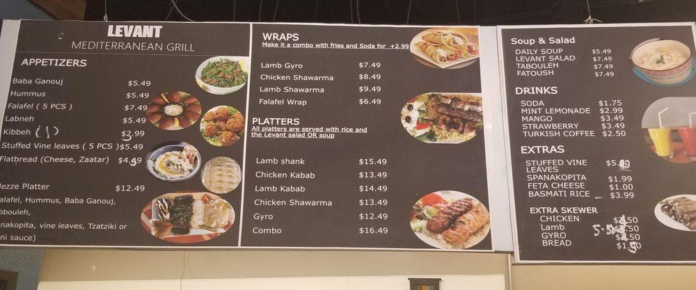 Menu at Levant Mediterranean Grill LLC restaurant, Portland, NW Bethany ...