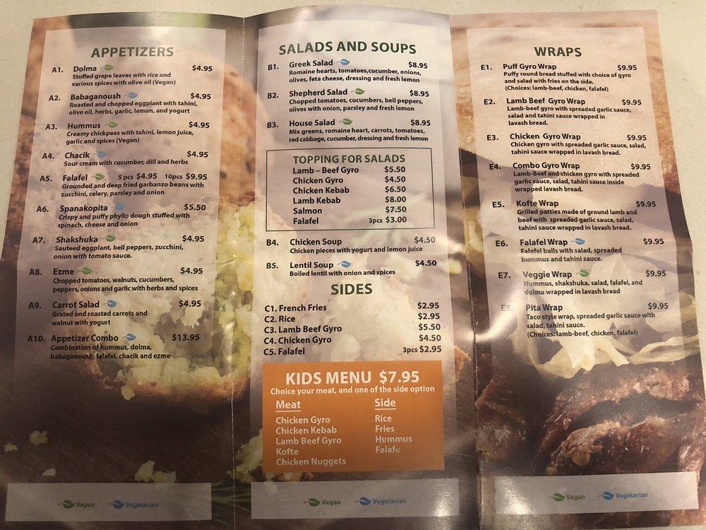 Carta del restaurante Mesopotamia Kitchen, San Francisco