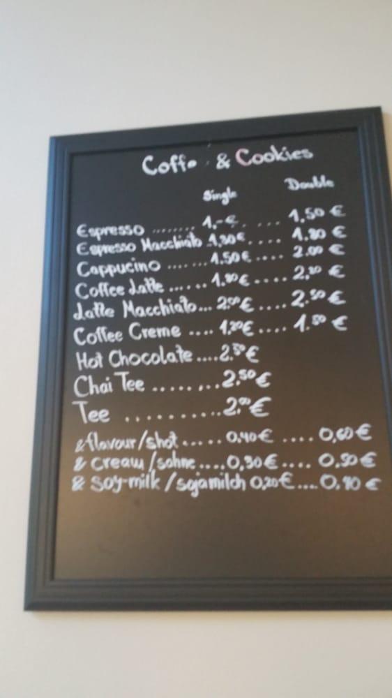 Menu at Coffee and Cookies cafe, Berlin, Stresemannstraße 107