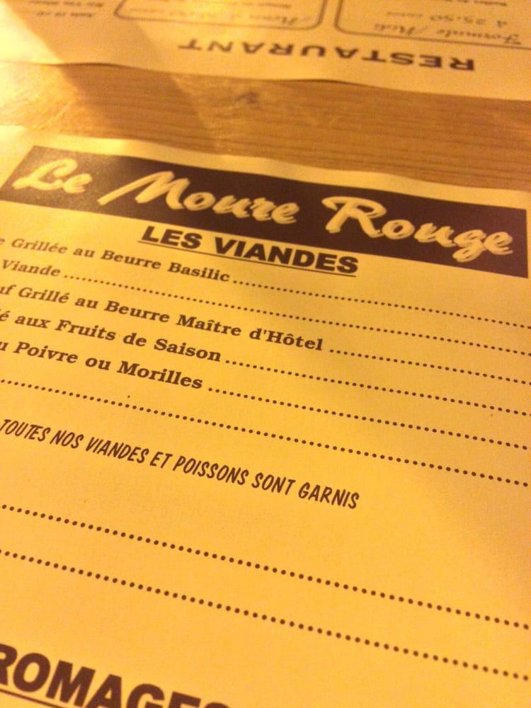 Menu au Restaurant Le Moure Rouge, Cannes