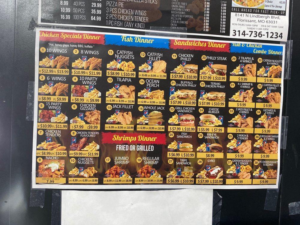 Carta del restaurante Pop's Grill, Fish & Chicken, Florissant