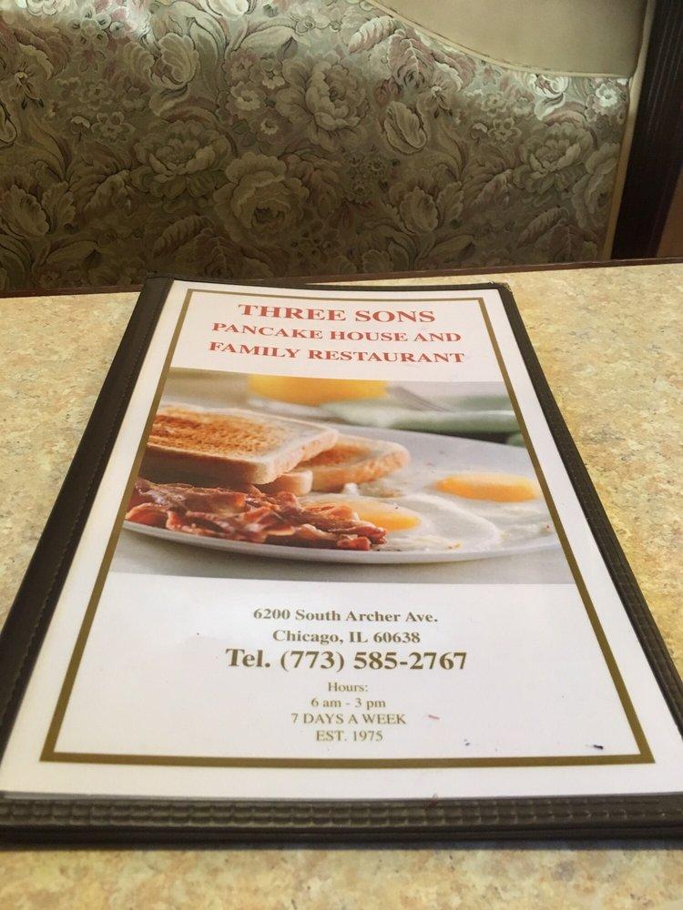 Menu at Three Sons Restaurant, Chicago