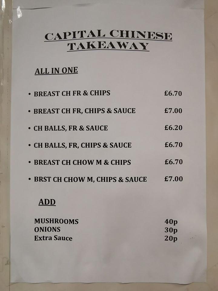Menu at Capital Chinese Takeaway Paisley fast food, Paisley, 83A ...