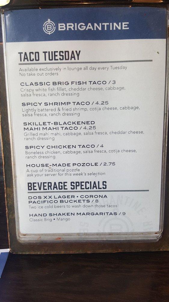 Menu at Brigantine Seafood & Oyster Bar, La Mesa, Fuerte Dr