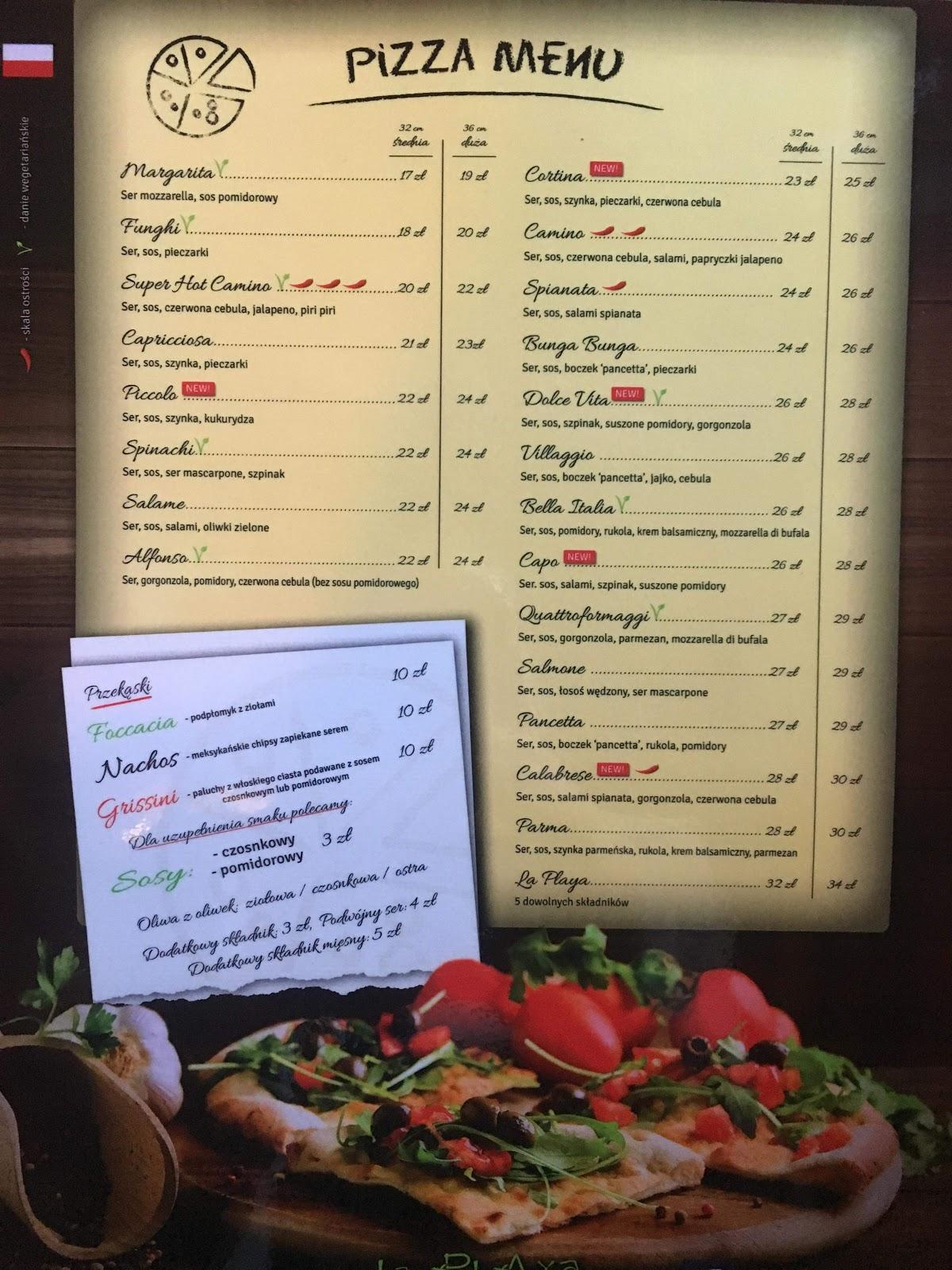 Carta de La Playa Beach Bar & ChillOut Lounge, Zakopane