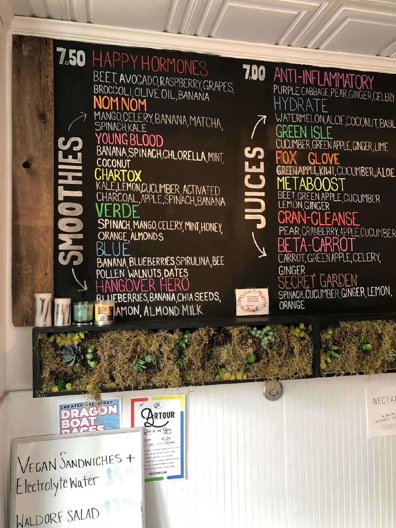 Menu at Nectar of Green Bay pub & bar, Green Bay, 227 N Washington St