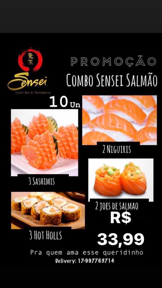 Carta de Sensei Sushi Bar & Restaurante, Olímpia, Av. Aurora Forti Neves