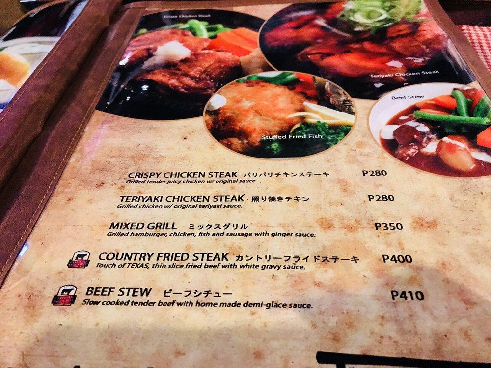 Carta de Wooden Horse Steakhouse - Molito Lifestyle Center, Muntinlupa