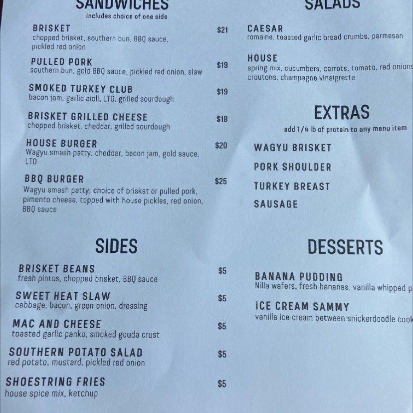 Carta de Douglas Bar and Grill, Dallas